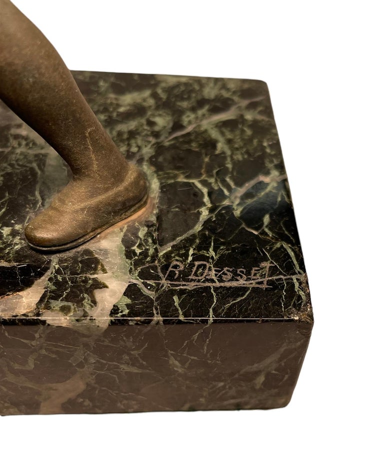 Small Bronze Sculpture Of A Girl Who Is Stretching For Sale at 1stDibs