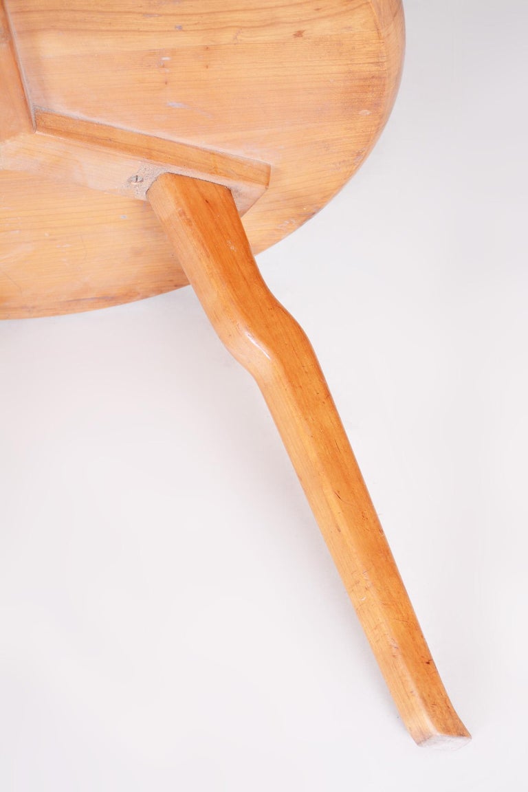 Small Brown Round Table, Czech Midcentury, Made Out of Cherry Tree ...
