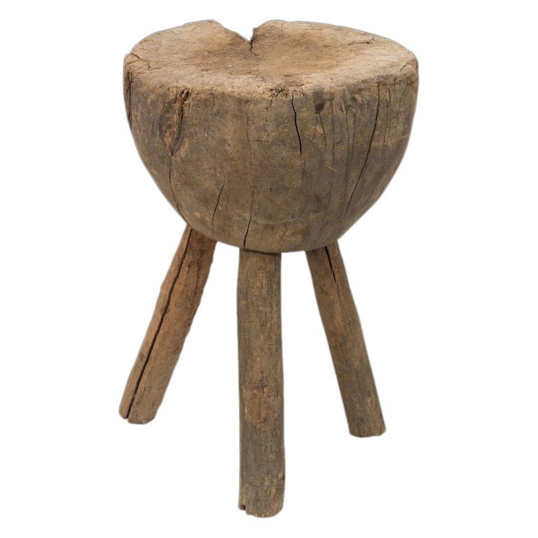 French Country Petite Round Butcher Block at 1stDibs