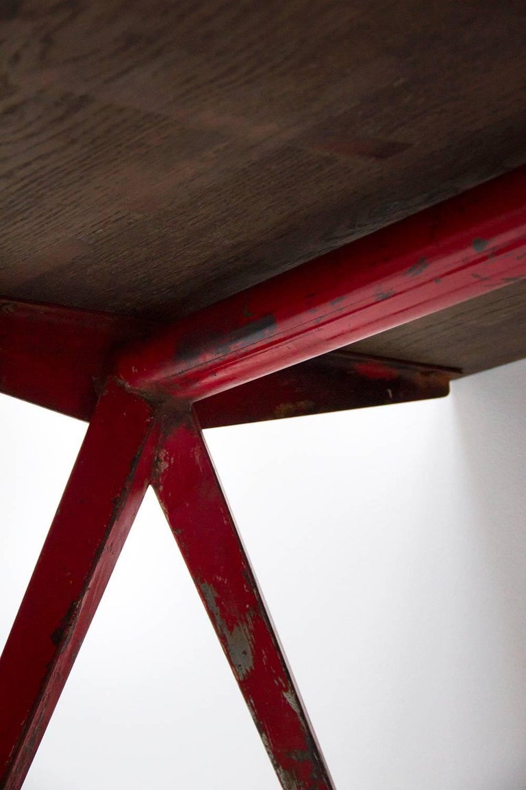 Small Cafeteria Table a.k.a "Compas" Designed by Jean Prouve, circa ...