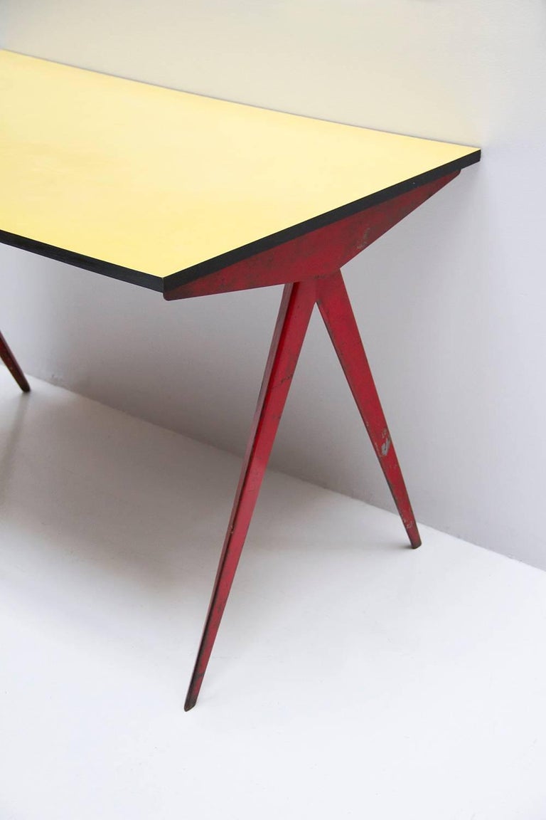 Small Cafeteria Table a.k.a "Compas" Designed by Jean Prouve, circa ...
