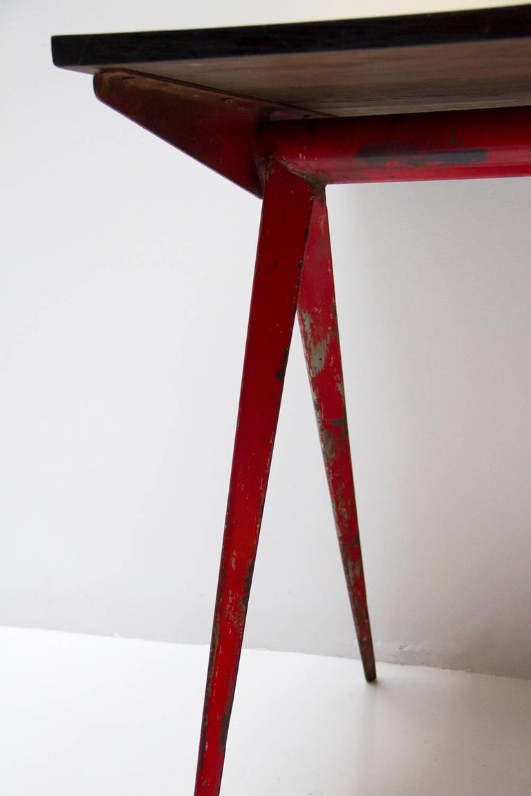 Small Cafeteria Table a.k.a "Compas" Designed by Jean Prouve, circa ...