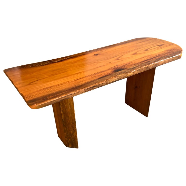 Small Californian Live Edge Bench in Solid Wood For Sale at 1stDibs