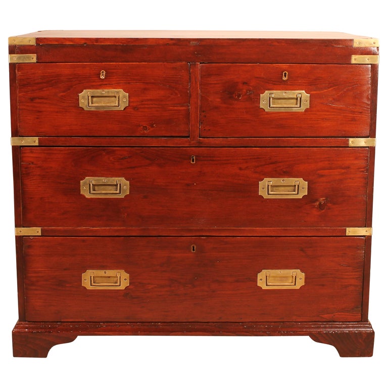 Small Campaign Chest of Drawers from 19th Century Stamped Heals and ...
