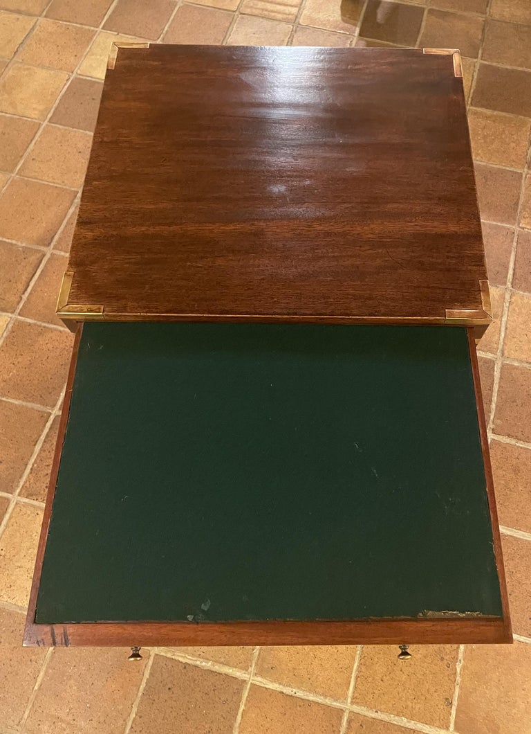 Small Campaign Chest of Drawers with Writing Table from 19th Century ...