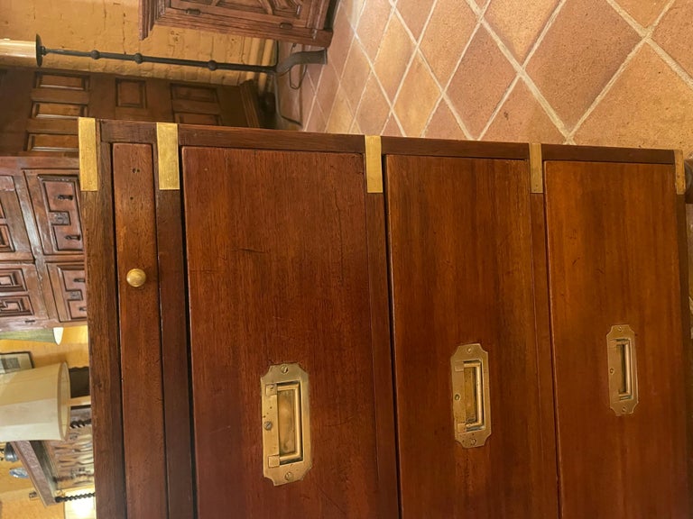 Small Campaign Chest of Drawers with Writing Table from 19th Century ...