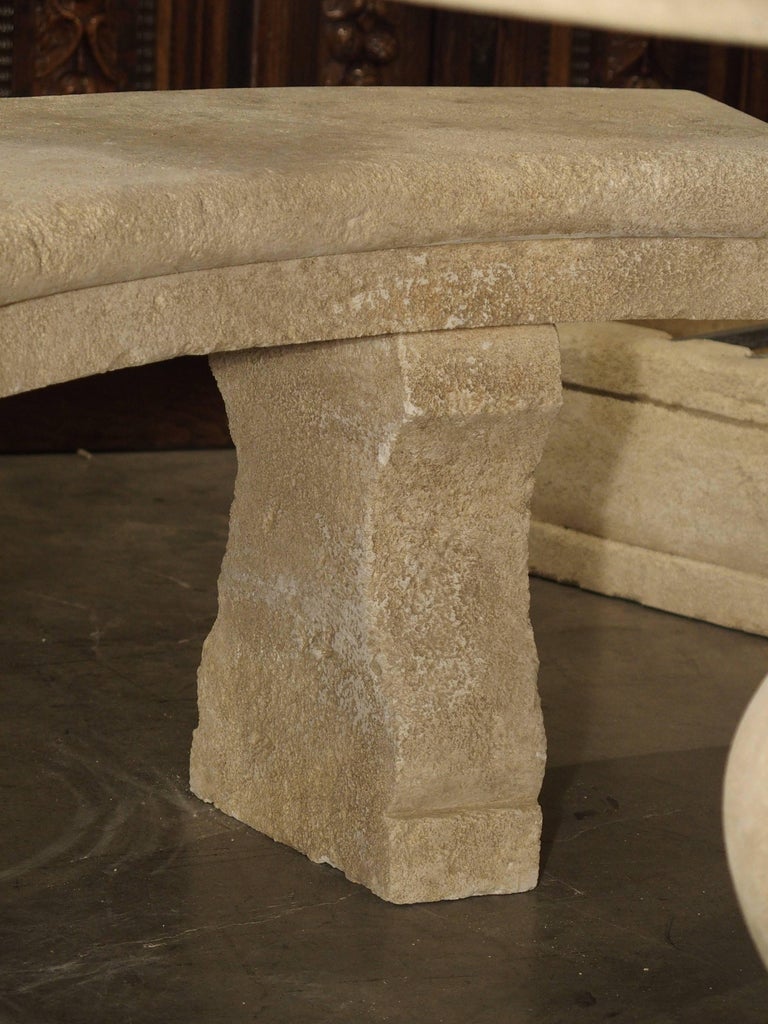 Small Carved Limestone Garden Bench from Provence, France at 1stDibs