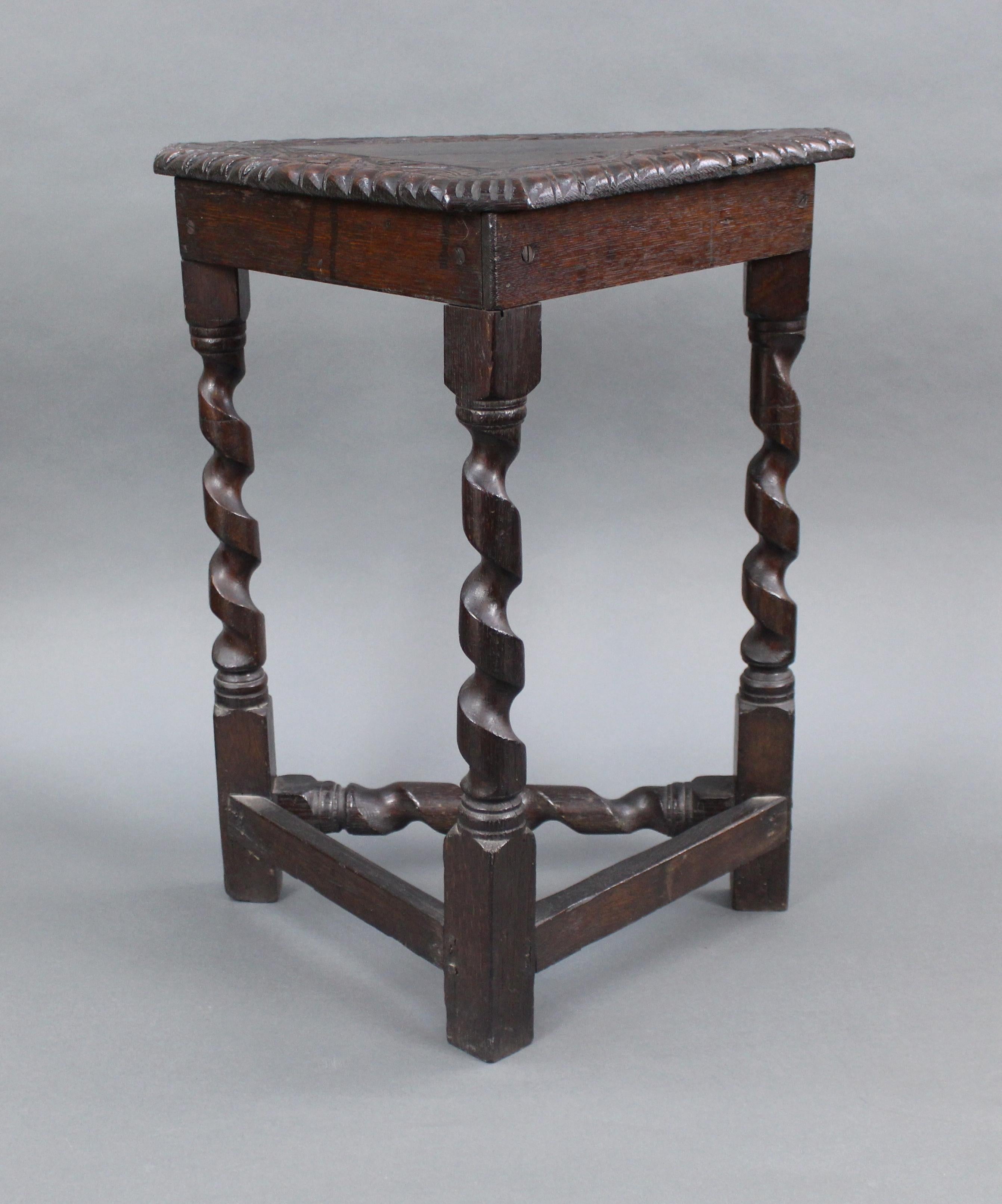 Small Carved Oak Antique Corner Table at 1stDibs | small corner table ...