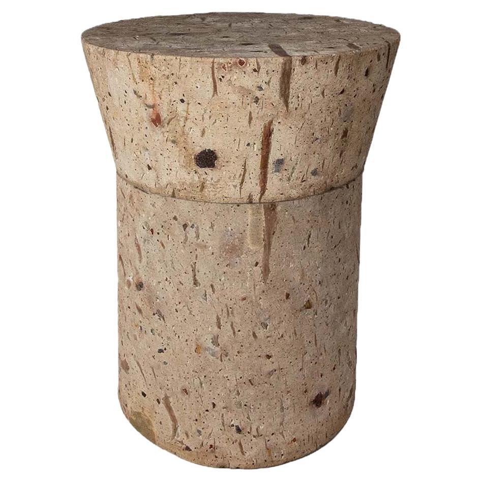 Small Carved Volcanic Stone Stool in Piñon For Sale at 1stDibs