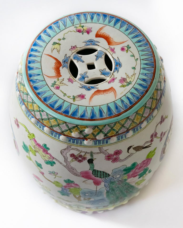Small Ceramic Handmade Chinese Garden Stool at 1stDibs