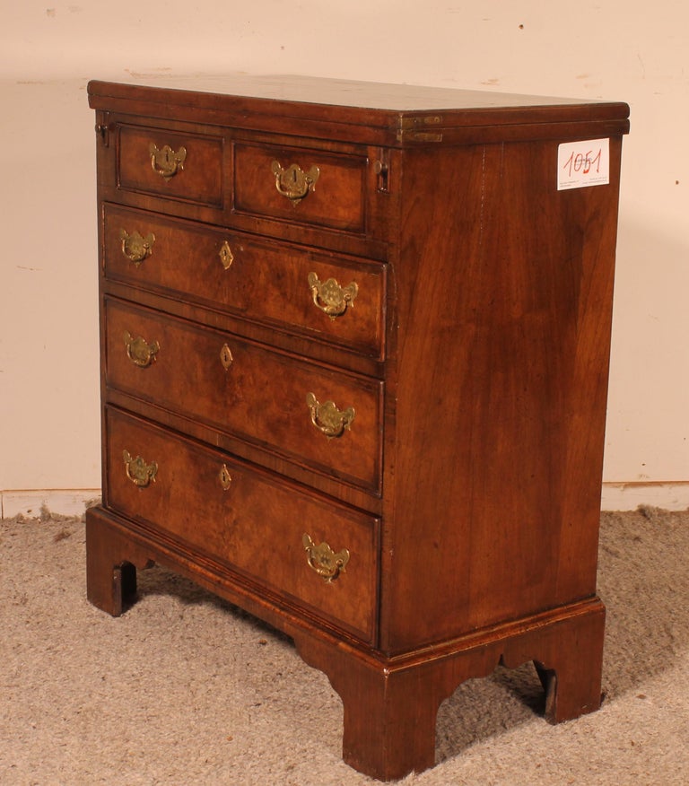 Small Chest of Drawers in Walnut Called Bachelor Chest from the 19th ...