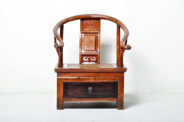 Small Chinese Chair with Storage Compartment For Sale at 1stDibs