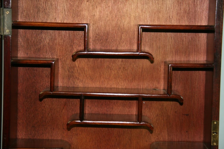 Small Chinese Curio Glass Front Curio Display Case For Sale at 1stDibs