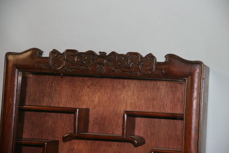 Small Chinese Curio Glass Front Curio Display Case For Sale at 1stDibs