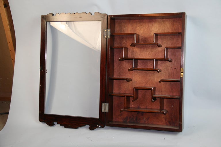 Small Chinese Curio Glass Front Curio Display Case For Sale at 1stDibs