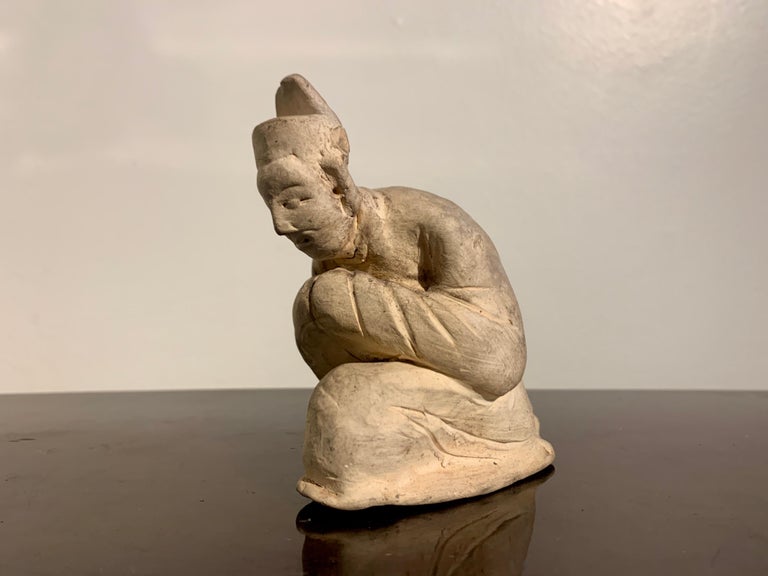 Small Chinese Tang/Song Dynasty Pottery Kowtowing Official, ex ...