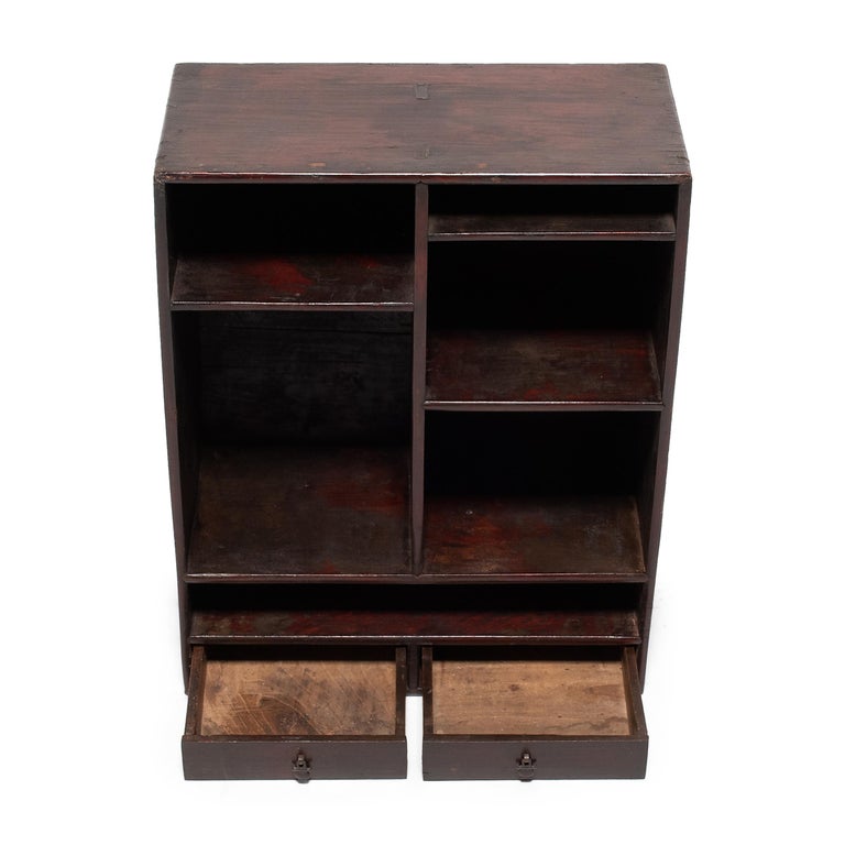 Small Chinese Two Drawer Collector's Shelf at 1stDibs