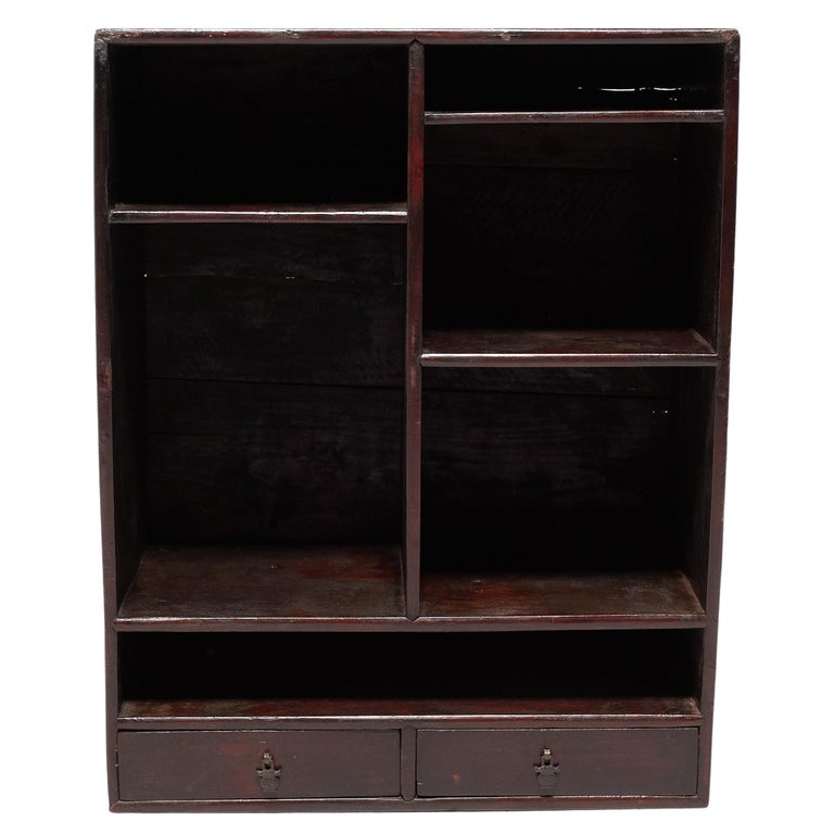 Small Chinese Two Drawer Collector's Shelf at 1stDibs