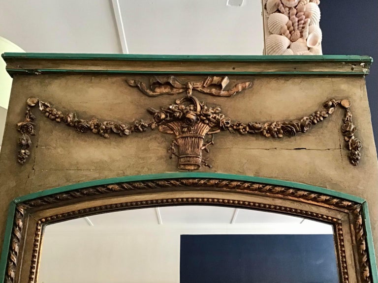 Small Classic French Boiserie Mirror in Original Painted Finish For ...