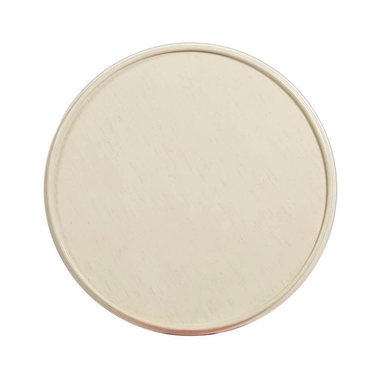 Small Classic Round End Table, Distressed White For Sale at 1stDibs