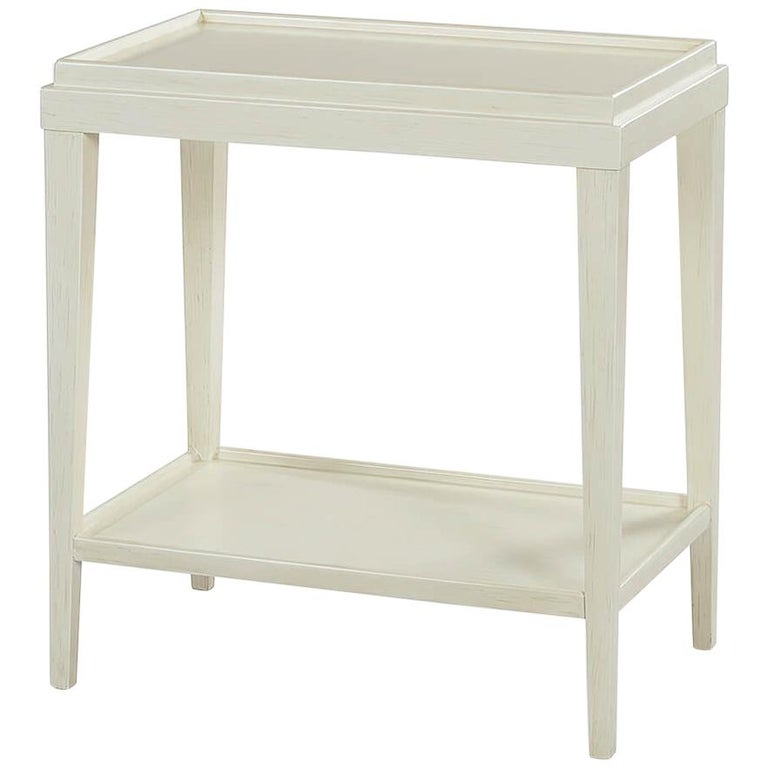 Small Classic Two-Tier Side Table, Drift White For Sale at 1stDibs