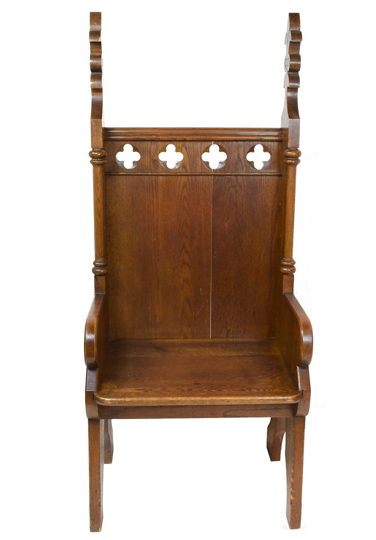 Small Clergy Chair with Carved Lilies at 1stdibs