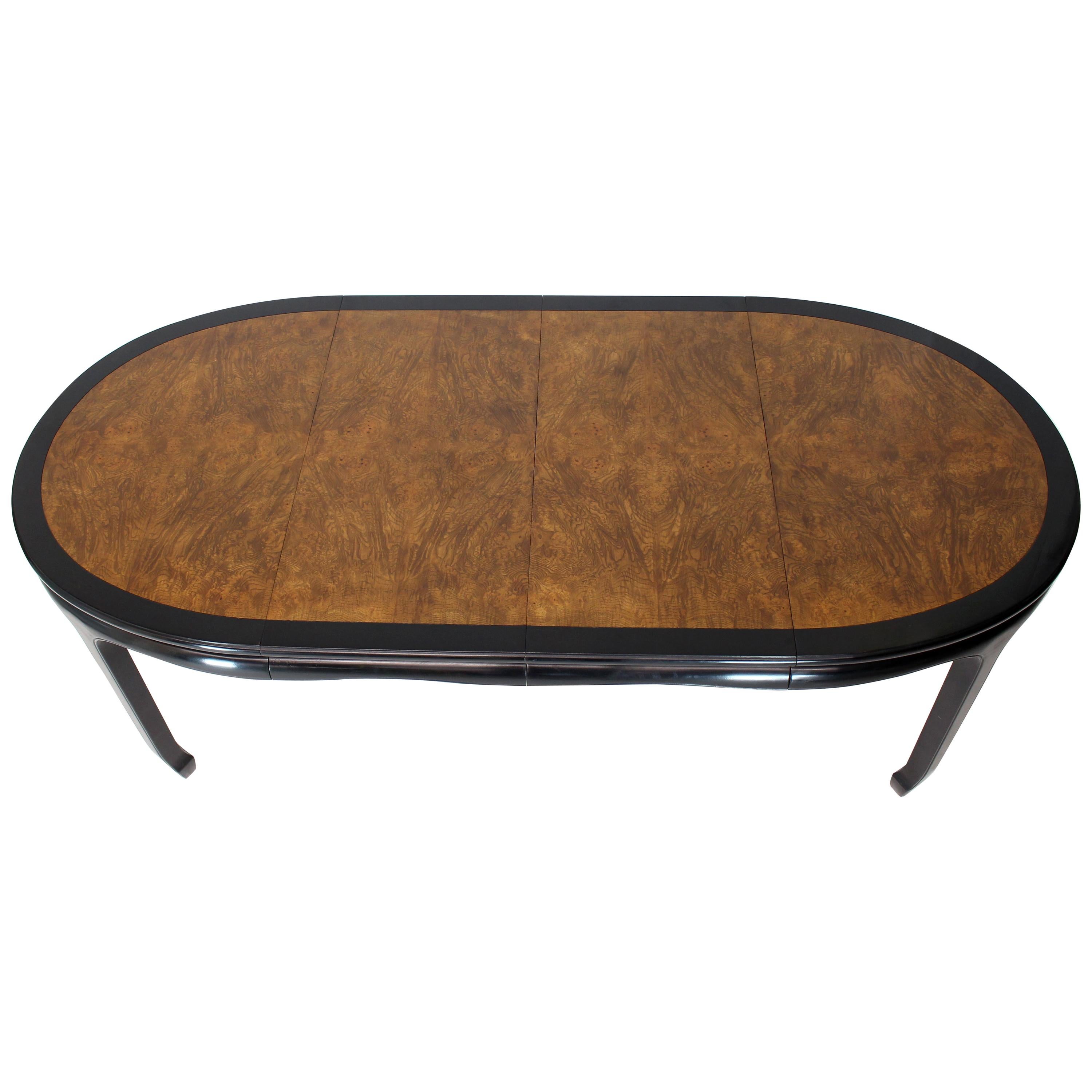 Small Compact Round to Oval Burl Wood Dining Dinette Table Two ...