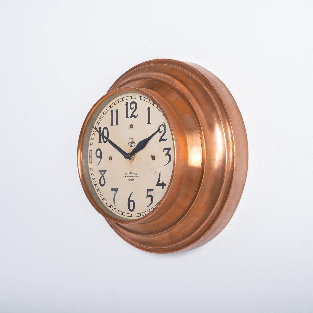 Small Copper Antique Wall Clock by 'ITR' International Time Recording ...