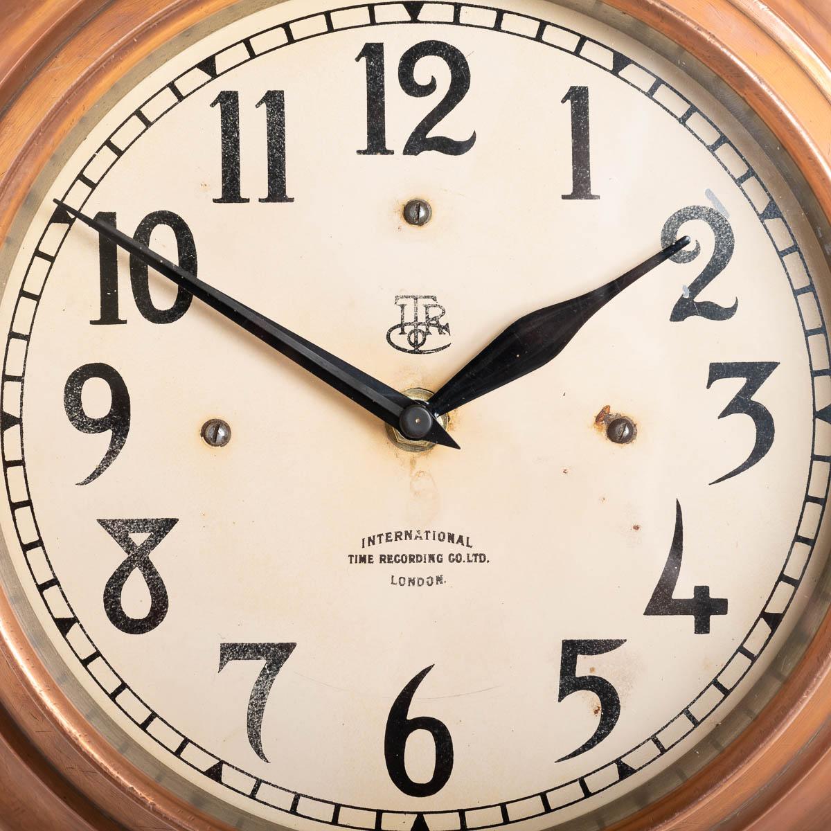 Small Copper Antique Wall Clock by 'ITR' International Time Recording ...