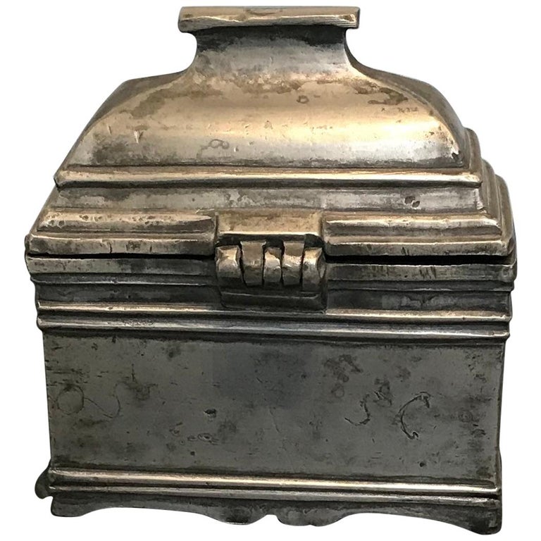 Small Danish 18th Century Pewter Jewelry Box or Casket at 1stDibs