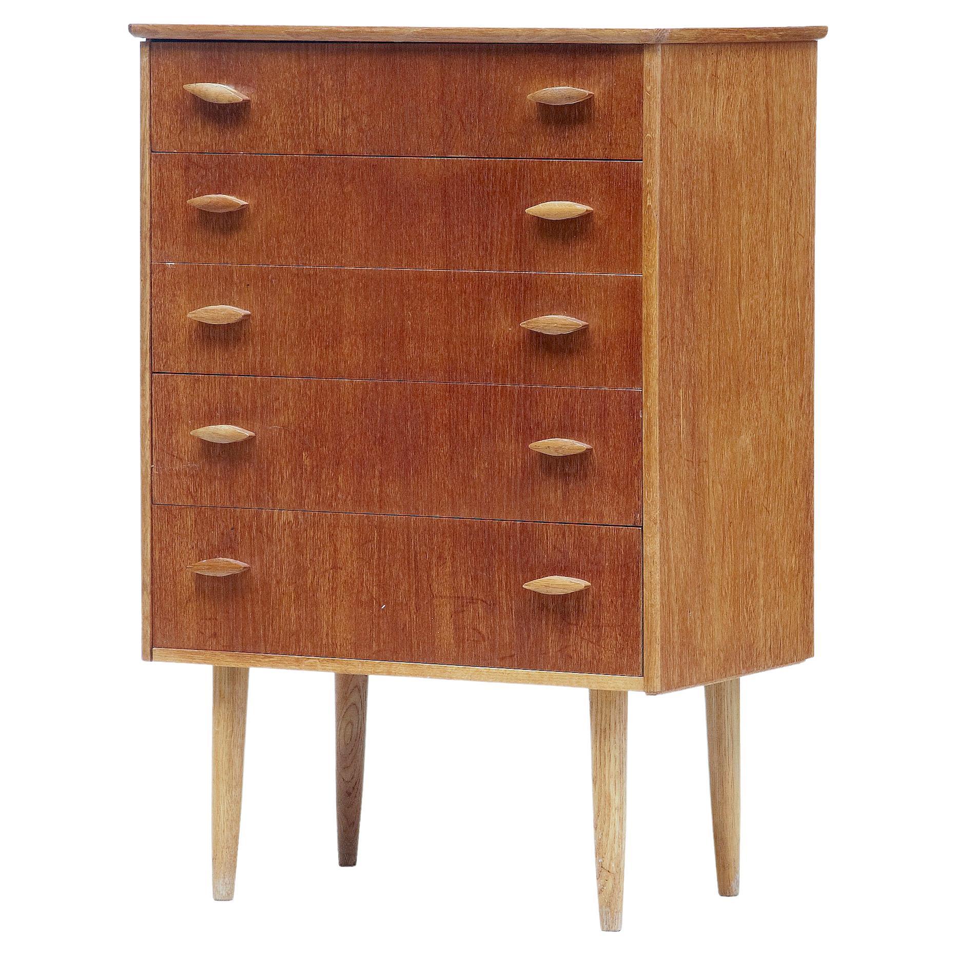 Mid 20th century Danish teak chest of drawers For Sale at 1stDibs