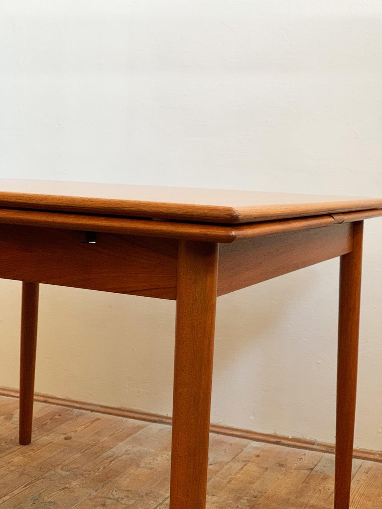 Small Danish Midcentury Extendable Teak Dining Table, 1950s at 1stDibs