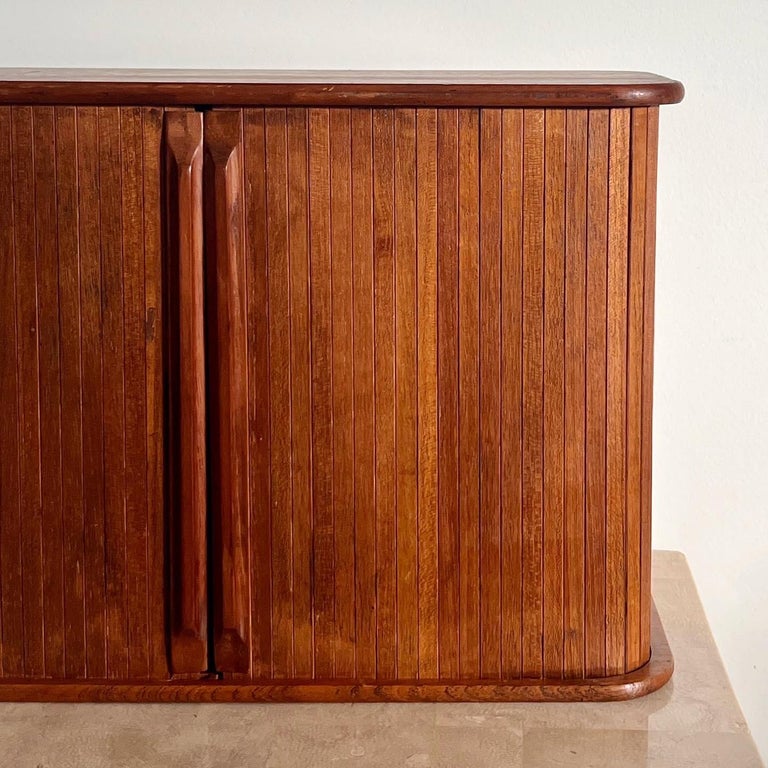 Small Danish Modern Style Teak Tambour Cabinet by Ein, Late, 1960s For ...