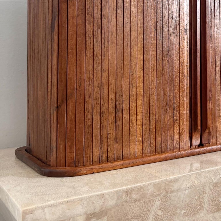 Small Danish Modern Style Teak Tambour Cabinet by Ein, Late, 1960s For ...