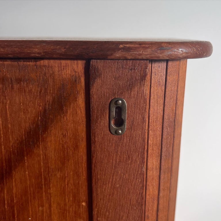 Small Danish Modern Style Teak Tambour Cabinet by Ein, Late, 1960s For ...