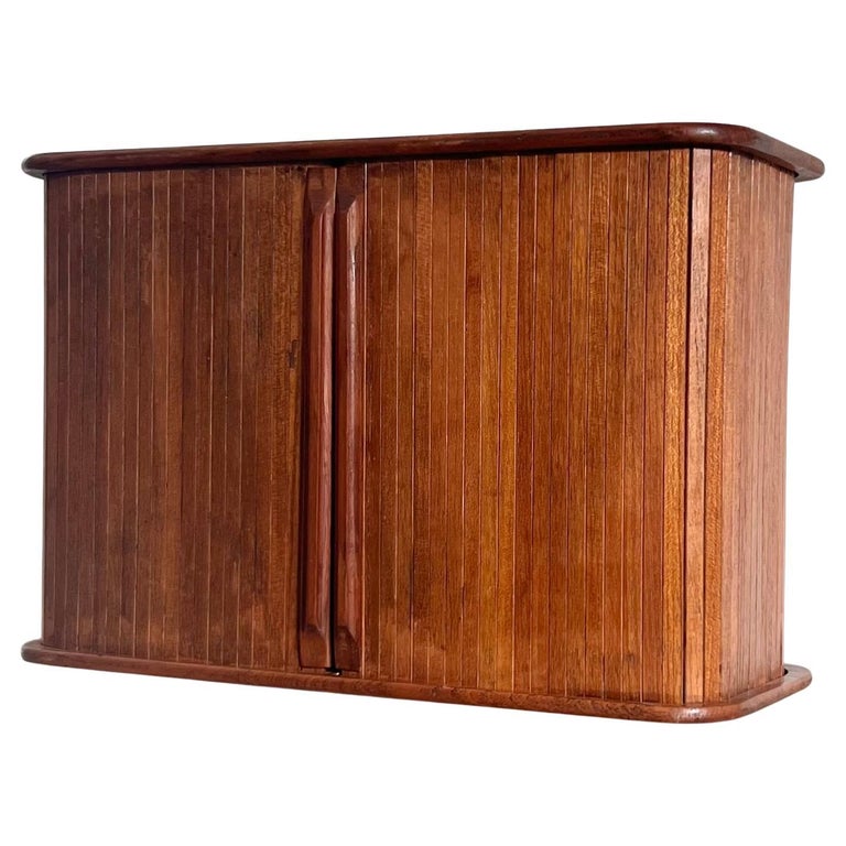Small Danish Modern Style Teak Tambour Cabinet by Ein, Late, 1960s For ...