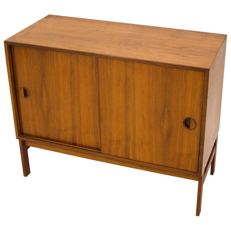Small Danish Walnut Credenza or Cabinet at 1stDibs