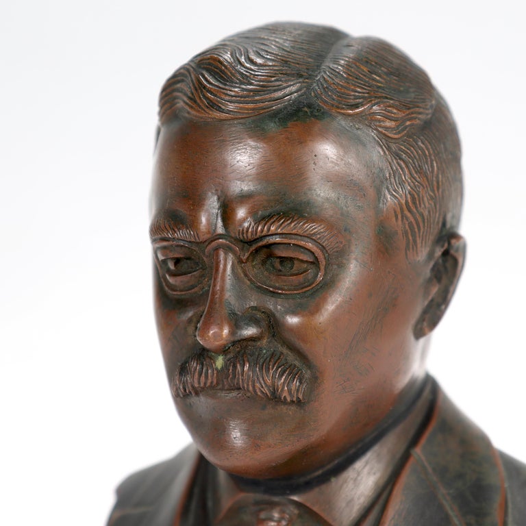 Small Desk or Cabinet Sized Bronze Bust of President Theodore 'Teddy ...