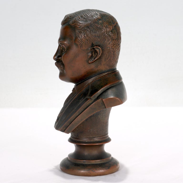 Small Desk or Cabinet Sized Bronze Bust of President Theodore 'Teddy ...