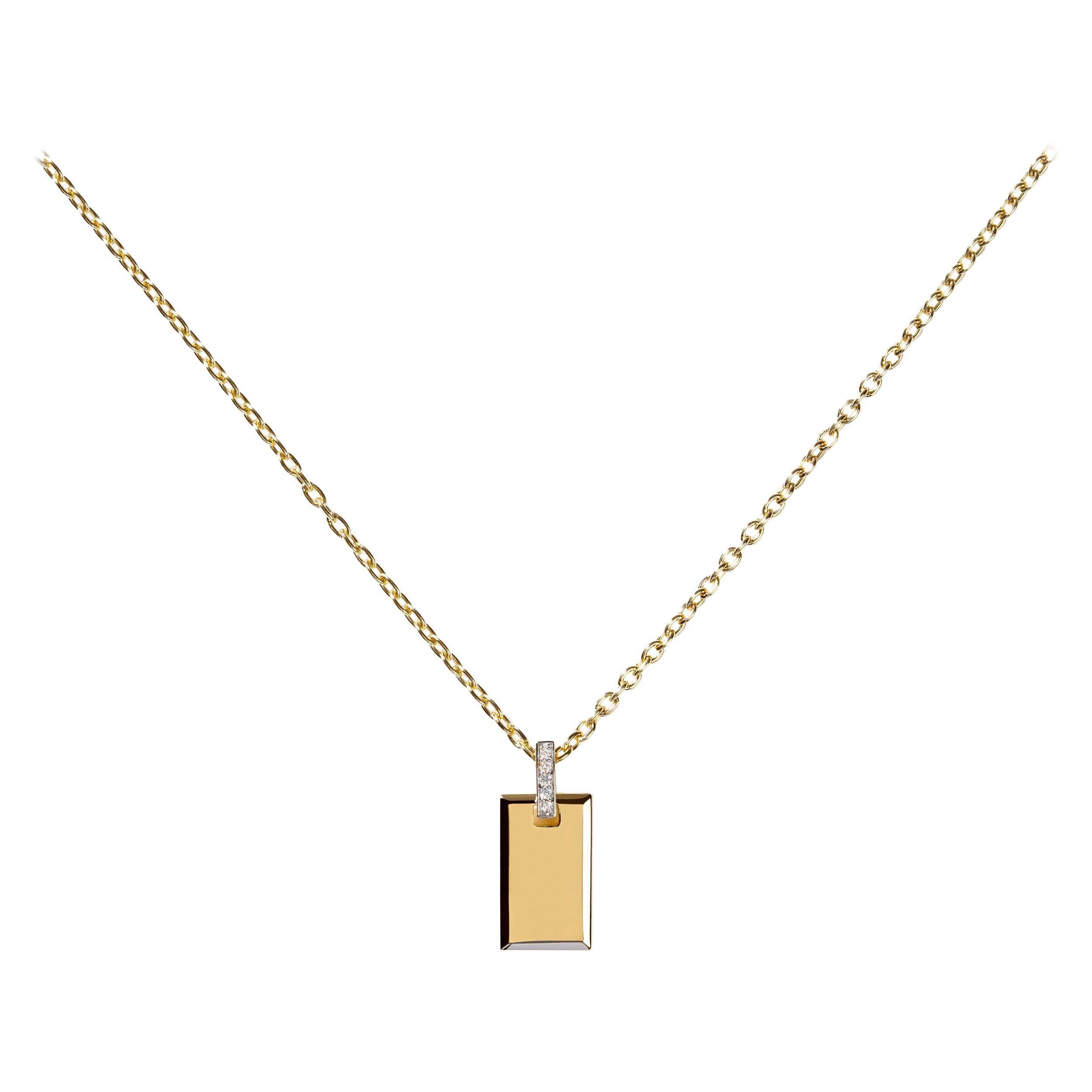 18K Gold Web Dog Tag Necklace For Sale at 1stDibs | 18k gold dog tags ...
