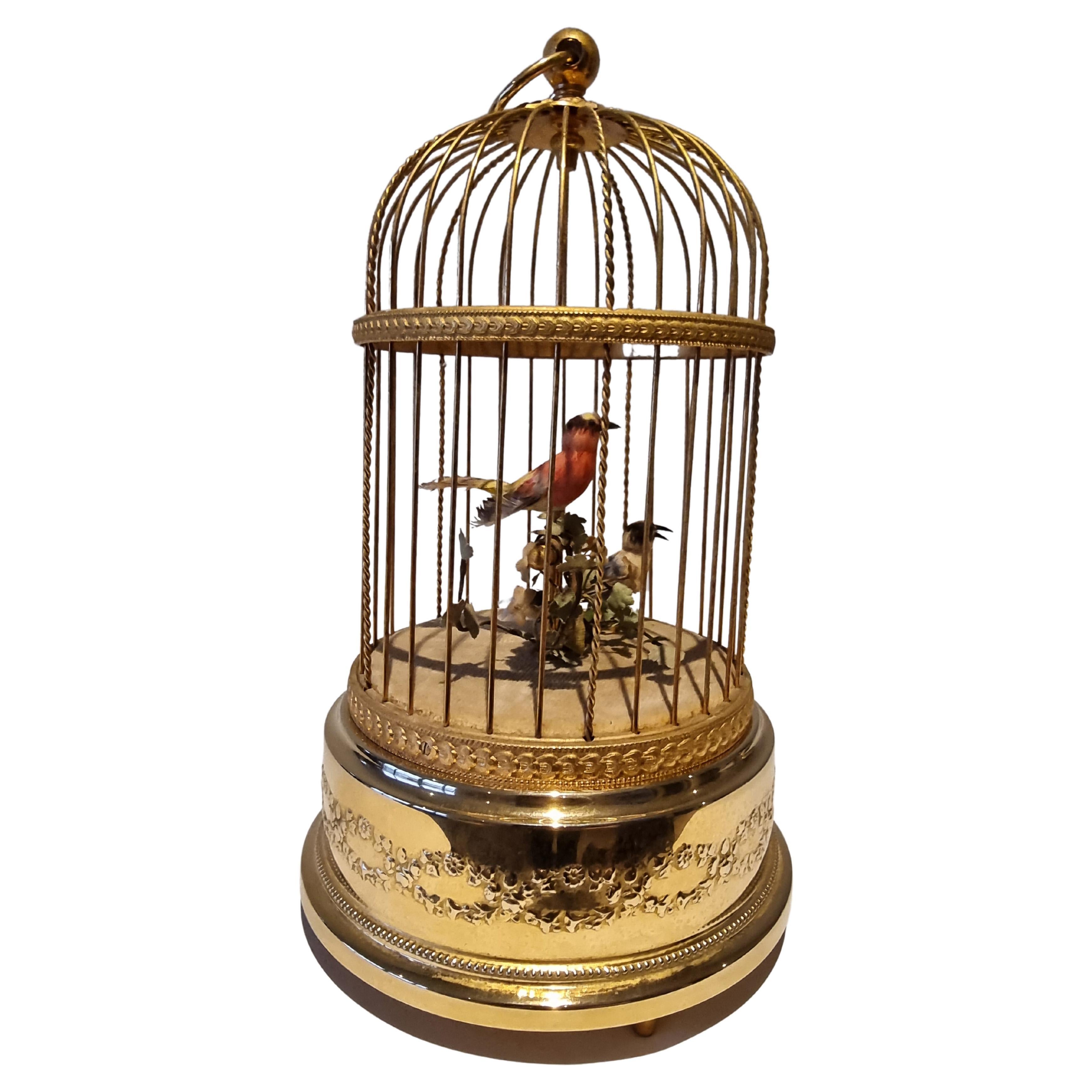 19th Century French Double Singing Birds Automation in Cage For Sale at ...