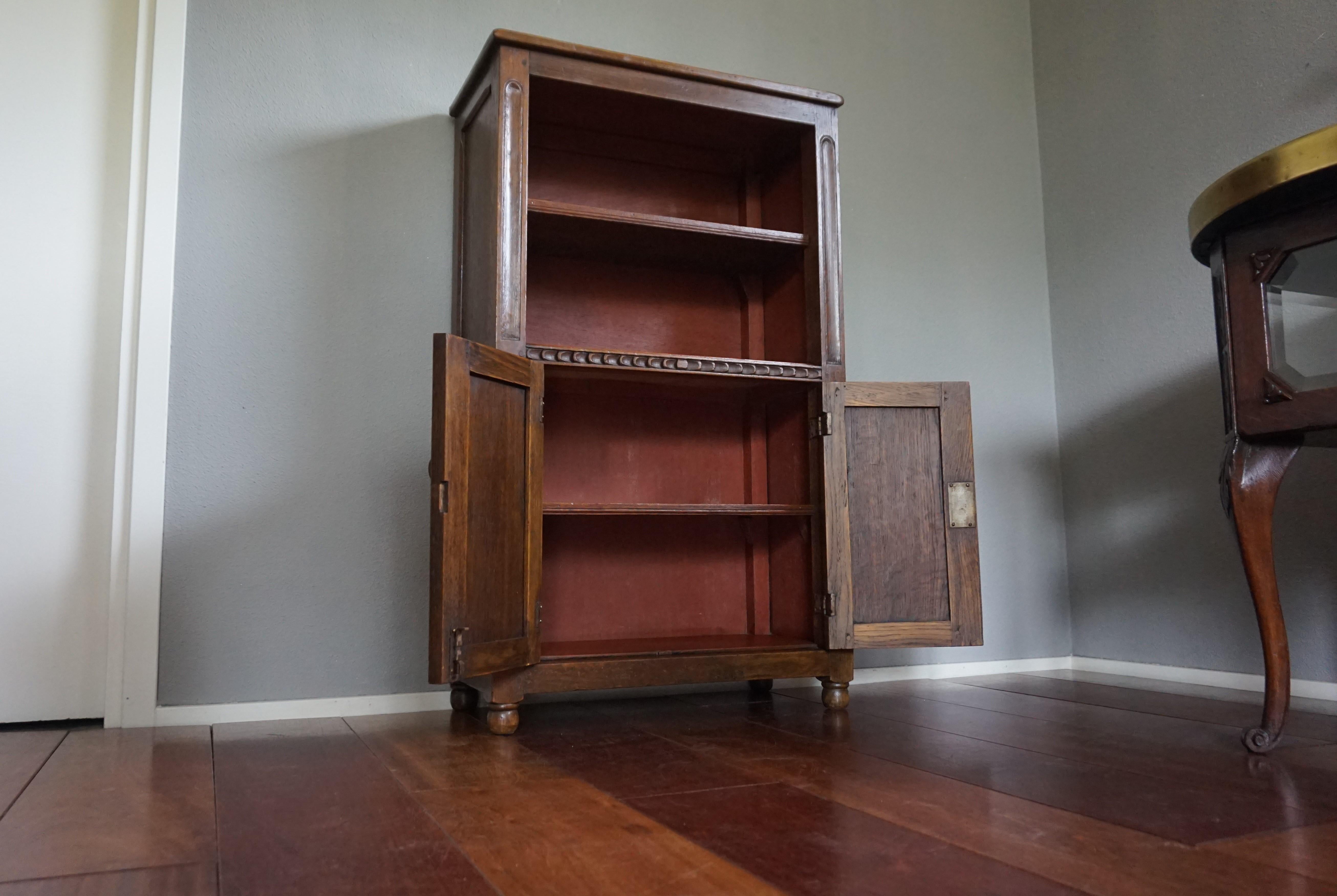 Small Early 1900s Gothic Revival Oak Monastery Bookcase for Books and ...