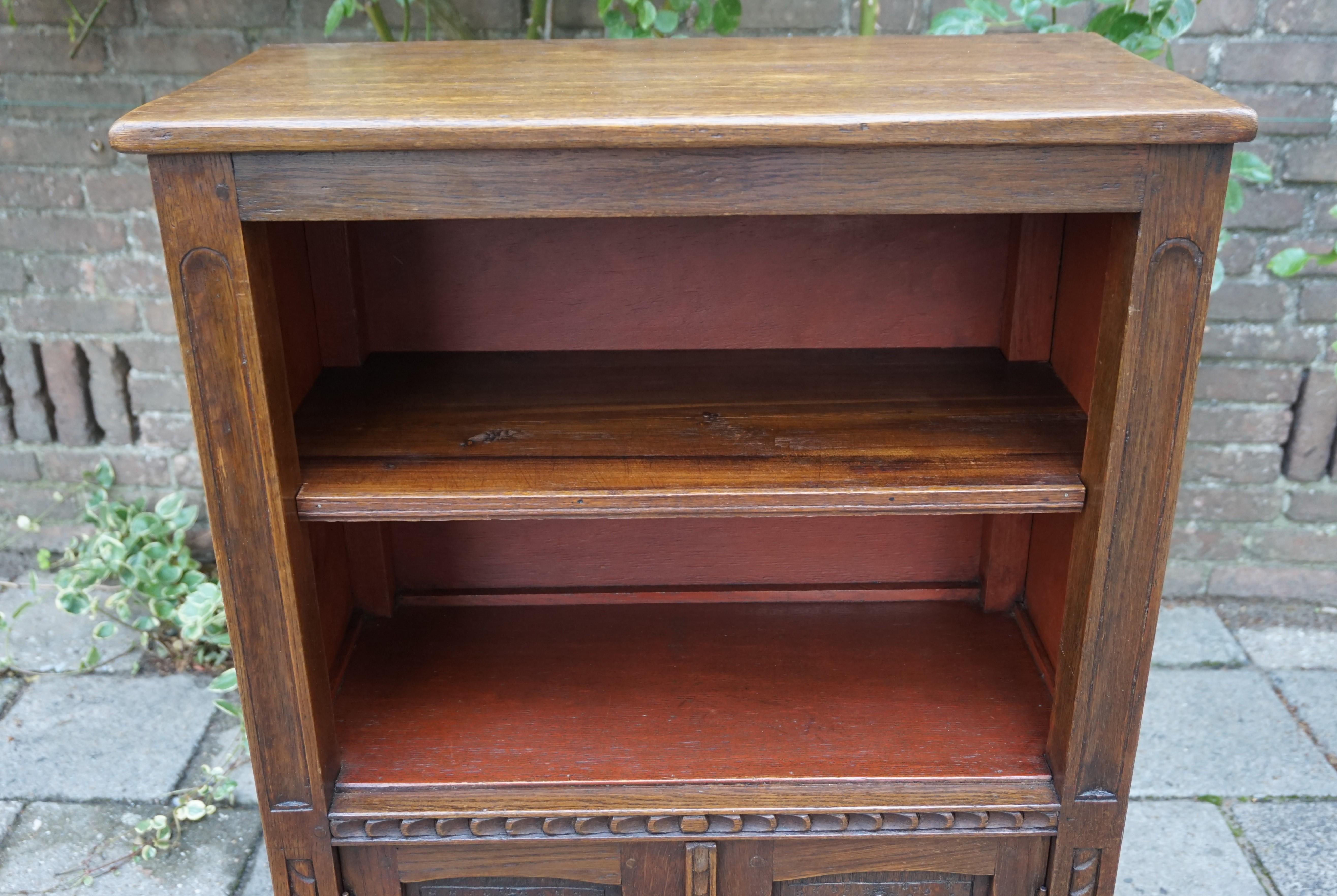 Small Early 1900s Gothic Revival Oak Monastery Bookcase for Books and ...