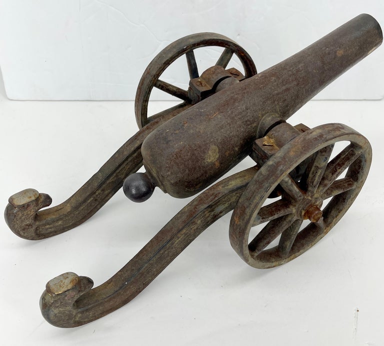 Small Early 20th Century Iron Cannon Desk Accessory with Eagle-Head ...
