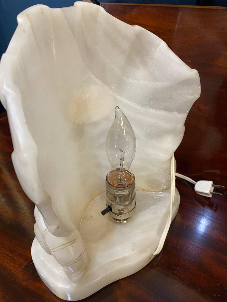 Small Early 20th Century Italian Art Deco Alabaster Shell Shaped Table ...