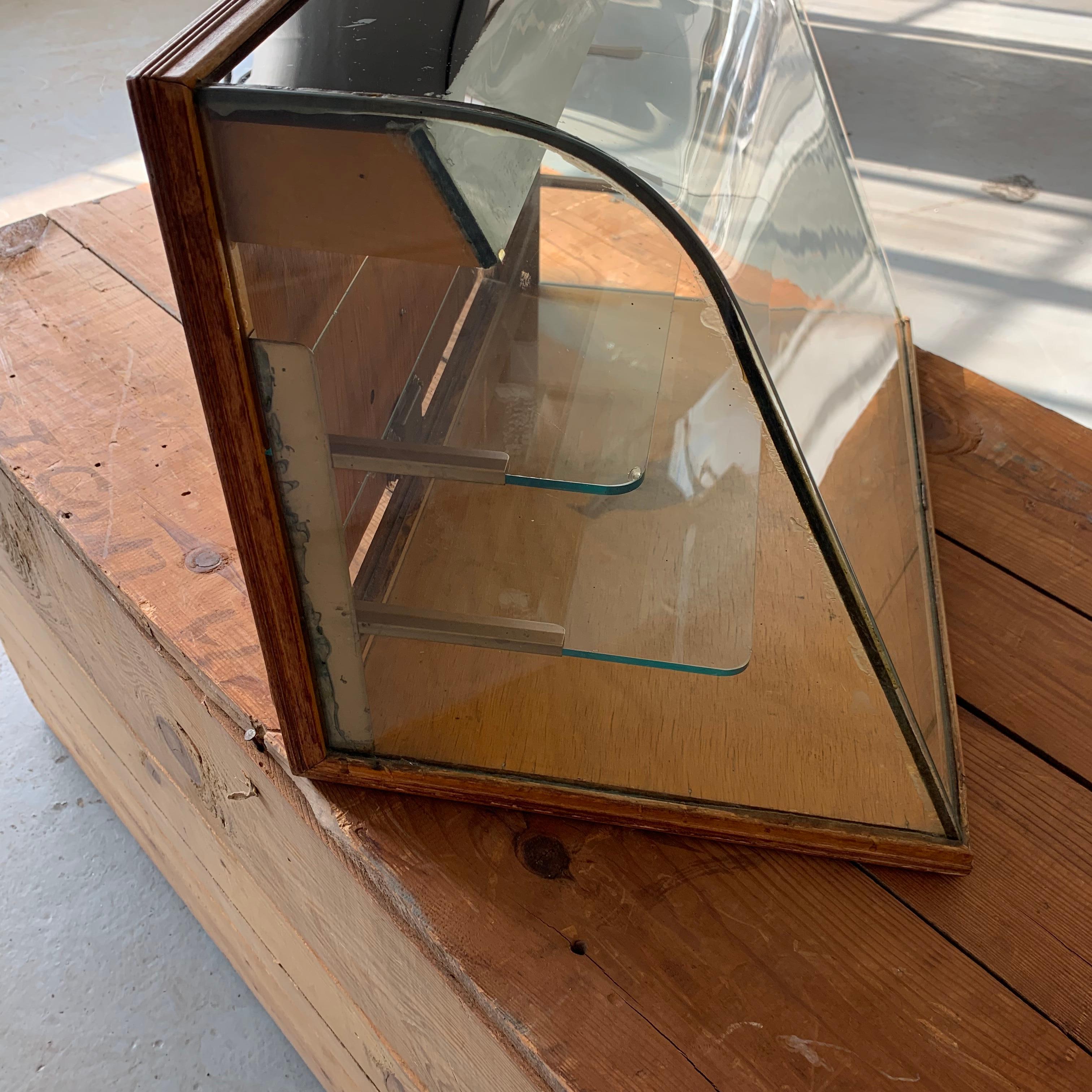 Small Early American Vintage Two-Tier Tabletop Shop Display Case at 1stDibs