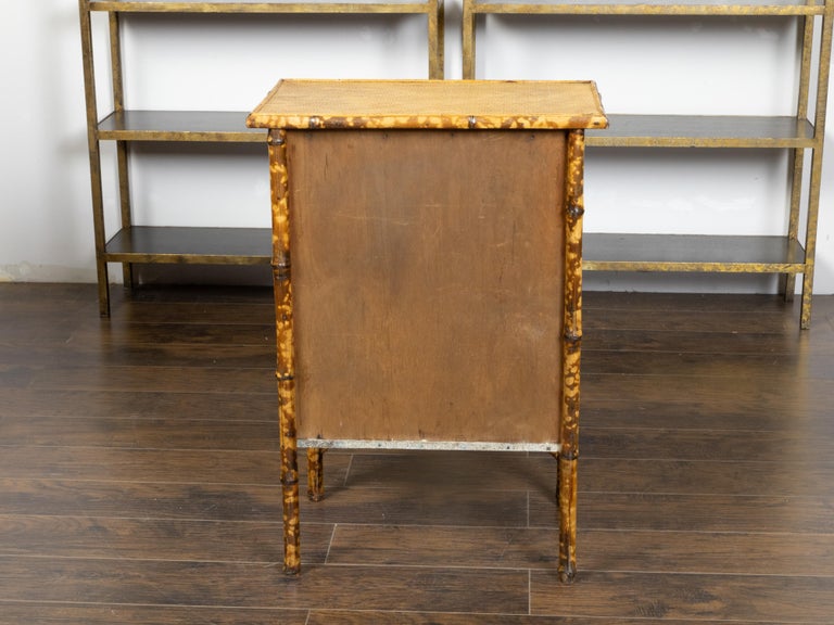 Small English 1920s Mottled Bamboo Three-Drawer Chest with Floral Décor ...