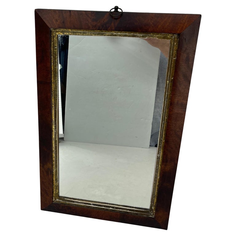 Small English Rectangular Mahogany and Gilt Wall Mirror For Sale at 1stDibs