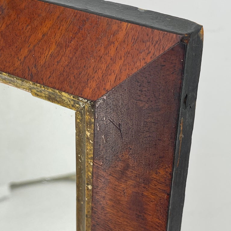 Small English Rectangular Mahogany and Gilt Wall Mirror For Sale at 1stDibs