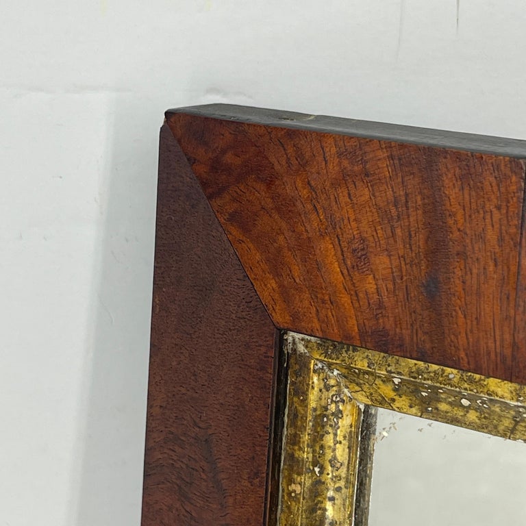 Small English Rectangular Mahogany and Gilt Wall Mirror For Sale at 1stDibs